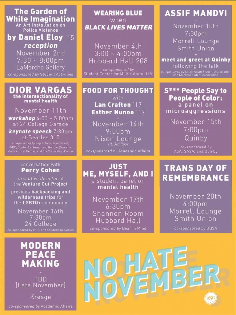 Love vs. Hate: Students Engage in 'No Hate November' | Bowdoin College